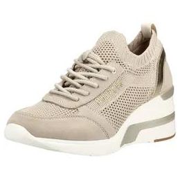 Sneaker Mustang SHOES "Mustang Shoes Sneaker Lederimitat/Textil", Herren, Gr. 38, beige, Lederimitat, Textil, Schuhe Sneaker