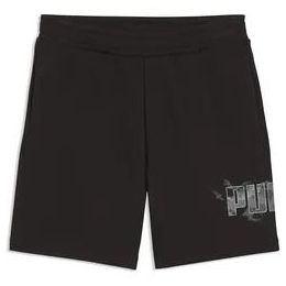 Sporthose Puma "Essentials Camo Shorts Jungen", M&auml;dchen, Gr. 128, Normalgr&ouml;&szlig;en, schwarz, Obermaterial: 68% Baumwolle, 32% Polyester. Tasche &ndash; Oben: 100% Baumwolle, regular fit, Hosen Sporthose