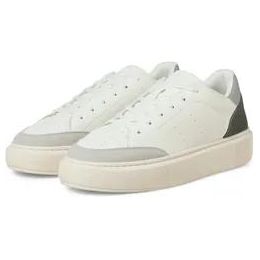 Jack & Jones Sneaker JACK & JONES "JFWASPIRE COURT", Herren, Gr. 43, wei&szlig;, Lederimitat, Schuhe Sneaker, Schn&uuml;rschuh, Halbschuh, Freizeitschuh in klassischer Optik
