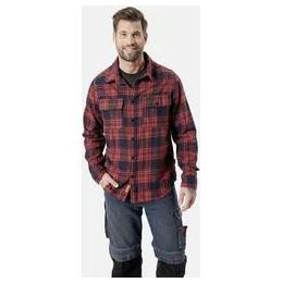 Flanellhemd HERO by John Medoox "HARRY Karohemd Overshirt", Herren, Gr. M, US-Gr&ouml;&szlig;en, rot check, Flanell, 100% Baumwolle, regular fit, Hemden, Regular Fit Casual Funktionsmaterial f&uuml;r Herren