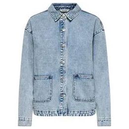 Jeansjacke Only "ONLLARA LS DNM SHACKET GUA NOOS", Damen, Gr. M, light blau denim, Denim/Jeans, Obermaterial: 80% Baumwolle, 20% Polyester, unifarben, normal, Jacken Jeansjacke, Baumwollmischung