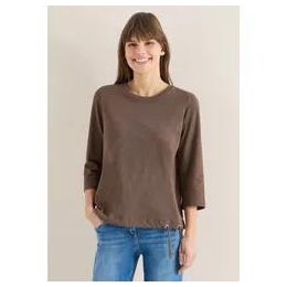 3/4-Arm-Shirt Cecil, Damen, Gr. XS (36), urban taupe, Web, 100% Baumwolle, unifarben, comfort fit normal, Rundhals, normaler Saum, Shirts 3/4-Arm-Shirt, mit 3/4 &Auml;rmeln