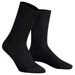 Socken Kunert "Socke Festive Rib", Damen, Gr. 39-40, schwarz (schwarz 0070), Obermaterial: 100% Baumwolle CO., Socken Socken