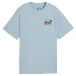 T-Shirt Puma "MID 90s Relaxed Graphic T-Shirt M&auml;dchen", Jungen, Gr. 140, seafoam blau, Obermaterial: 100% Baumwolle. Rippe: 80% Baumwolle, 20% Polyester, relaxed fit, Rundhals, Shirts T-Shirt