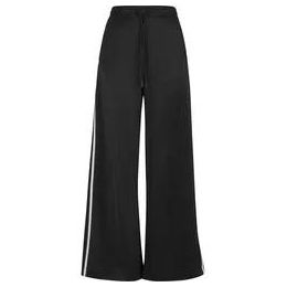 Jogginghose Urban Classics "Urban Classics Ladies Wide Leg Track Pants", Damen, Gr. S, US-Gr&ouml;&szlig;en, schwarz, 100% Polyester, unifarben, loose fit, Hosen Jogginghose