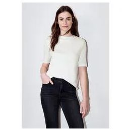 Rollkragenshirt STREET ONE STUDIO, Damen, Gr. 42, sanftes wei&szlig;, Web, 50% Baumwolle, 50% Modal, unifarben, Basic, normal normal, hoch geschlossener Ausschnitt, abgesteppt, Shirts, mit Turtleneck