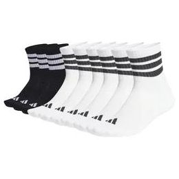 Kurzsocken Adidas ORIGINALS "Socken 3-Stripes Cushioned Sportswear Mid-Cut Socks 9P 9er Pack", Herren, Gr. 37-39, 2xwei&szlig;, schwarz, Obermaterial: 58% Baumwolle CO. 39% Polyester PES. 2% Elasthan EL. 1% Polyamid PA., Socken