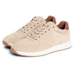 Sneaker Tommy Hilfiger "NEWPORT MIX", Herren, Gr. 41, beige, Veloursleder, Mesh, unifarben mit Farbeinsatz, Schuhe Sneaker, Freizeitschuh, Schn&uuml;rer, Halbschuh mit Mesh-EInsatz