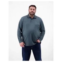Poloshirt Lerros "Langarm Polo mit Brusttasche in Grossen Gr&ouml;ssen", Herren, Gr. 3XL, classic navy, 52% Baumwolle, 48% Polyester, ohne Ausschnitt, Shirts