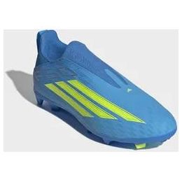 Fu&szlig;ballschuh Adidas PERFORMANCE "F50 LEAGUE LACELESS FG/MG KIDS", M&auml;dchen, Gr. 34, lucid ray blau, team solar gelb 2, lucid aquamarine, Synthetik, Textil, Schuhe Fu&szlig;ballschuh, f&uuml;r viele verschiedene B&ouml;den geeignet, f&uuml;r Kinder & Jugendliche