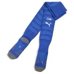 Fu&szlig;ball Stutzenstr&uuml;mpfe Puma "Olympique de Marseille 25/26 Socken Herren", Herren, Gr. 10-12, vivid blau wei&szlig;, 65% Polyester, 19% Polyamid, 14% Baumwolle, 2% Elasthan, Socken
