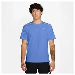 Laufshirt Nike "M NK DF UV MILER SS", Herren, Gr. L, royal pulse,, Obermaterial: 100% Polyester, normal, Rundhals, Shirts Laufshirt, sportlicher Schnitt, mit kurzen &Auml;rmeln, mit reflektierenden Details