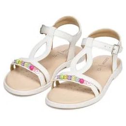 Sandale Geox "J SANDAL KARLY GIRL", M&auml;dchen, Gr. 33, wei&szlig;, Lederimitat, Schuhe Sandale, Sandale mit Fersenriemen, Gr&ouml;&szlig;enschablone zum Download
