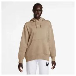 Kapuzensweatshirt Nike SPORTSWEAR "W NSW PHNX FLC OS PO HOODIE", Damen, Gr. XL, linen, sail, Obermaterial: 80% Baumwolle, 20% Polyester, normal, Rundhals, Sweatshirts, mit Rundhalsausschnitt, Oversize Passform, sportlicher Stil