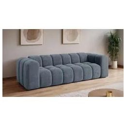 Big-Sofa OTTO HOME "KALLIE Design-Sofa mit Steppung, Bubble-Optik, Breite 248 cm", hellblau, B:248cm H:72cm T:95cm, 100% Polyester, Sofas, Big-Sofa, moderne Steppung, hoher Sitzkomfort und modernes Design