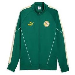 Sweatjacke Puma "Senegal KING Anthem Jacke Herren", Damen, Gr. XS, wild gr&uuml;n pel&eacute; gelb, Obermaterial: 37% Baumwolle, 63% Polyester. Taschenfutter: 100% Polyester. Rippe: 93% Polyester, 7% Elasthan. Besatz: 100% Polyester, Sweatjacken Sweatjacke