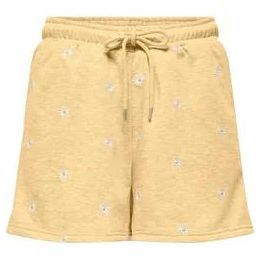 Sweatshorts Only "ONLLUNA BERMUDA SHORTS UB SWT", Damen, Gr. S, N-Gr, sunlight aop:smal ditsy cloud, Sweatware, Obermaterial: 100% Polyester, bedruckt, regular fit kurz, Hosen Sweatshorts, Polyester, regular fit