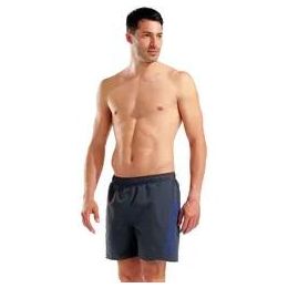 Badeshorts arena "FUNDAMENTALS arena LOGO BOXER R", Herren, Gr. M, N-Gr, asphalt, neon blau, Obermaterial: 100% Polyester, Badehosen Badeshorts