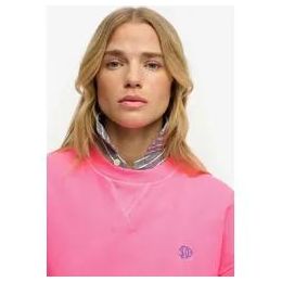 Sweatshirt Superdry "STUDIOS RELAXED CREW", Damen, Gr. L, dry fluro pink, Sweatware, Obermaterial: 100% Baumwolle, unifarben, relaxed fit normal, Rundhals, Sweatshirts Sweatshirt