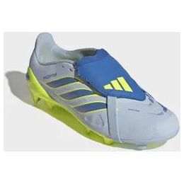 Fu&szlig;ballschuh Adidas PERFORMANCE "PREDATOR LEAGUE F&Uuml;R KIDS MIT UMSCHLAGBARER ZUNGE F&Uuml;R FESTE B&Ouml;DEN", M&auml;dchen, Gr. 38,5, crystal sky, ray blau, team solar gelb 2, Synthetik, Textil, Schuhe Fu&szlig;ballschuh, Au&szlig;ensohle f&uuml;r Rasen und feste B&ouml;den, f&uuml;r Jugendliche & Kinder