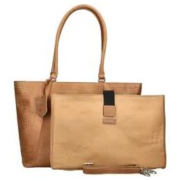 Henkeltasche Burkely "Burkely Taschen Leder", Herren, Gr. onesize, beige, Leder, Taschen