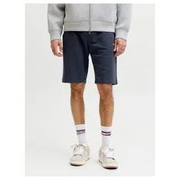 Jack & Jones Laufshorts JACK & JONES "JPSTGORDON ARCHIVE SWEAT SHORTS MID SN", Herren, Gr. XS, N-Gr, sky captain, Web, Obermaterial: 80% Baumwolle, 20% Polyester, unifarben, regular fit, Hosen, mit Kordelzug