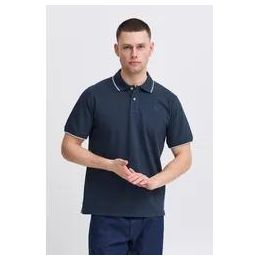 Poloshirt Blend "BHEdin", Damen, Gr. S, blau (marineblaus), Web, 100% Baumwolle, unifarben, normal normal, V-Ausschnitt, breiter Bund, Shirts, L&auml;ssiges Poloshirt