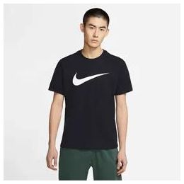 T-Shirt Nike SPORTSWEAR "M NSW TEE ICON SWOOSH", Herren, Gr. S, schwarz, Jersey, Obermaterial: 100% Baumwolle, normal, Rundhals, Shirts T-Shirt, Kurzarm, Rundhalsausschnitt, aus Baumwolle