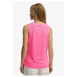 Tanktop Superdry "SCOOP NECK TANK", Damen, Gr. S, fluro pink, Jersey, Obermaterial: 60% Baumwolle, 40% Lyocell, unifarben, regular fit normal, Rundhals, Tops Tanktop, Baumwollmischung, regular fit