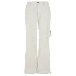 Cargohose Karl Kani "Karl Kani Damen Small Signature Washed Cargo Pants", Damen, Gr. XL, US-Gr&ouml;&szlig;en, sanftes wei&szlig;, 100% Baumwolle, unifarben, relaxed fit, Hosen Cargohose