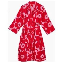 Bademantel Marimekko "UNIKKO" Gr. M, rosa, rot, M, Baumwolle, Hausm&auml;ntel, Bademantel, 100% Baumwolle, angenehm weich