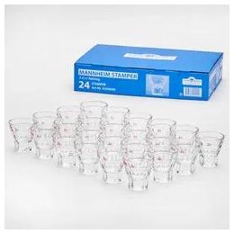 Schnapsglas Van Well "Stamper Mannheim 2cl Rotring geeicht, 24 St&uuml;ck", transparent, H:5,5cm &Oslash;:5cm, Glas, Trinkgef&auml;&szlig;e, geeicht, Rotring
