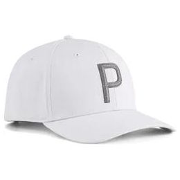 Flex Cap Puma "Heritage P Tech Golf Cap Herren", Herren, Gr. Erwachsener, platino gray shady, Obermaterial: 98% Polyester, 2% Elasthan. Futter Vorderteil: 100% Baumwolle. Unter Schirm: 98% Polyester, 2% Elasthan, unifarben, Caps