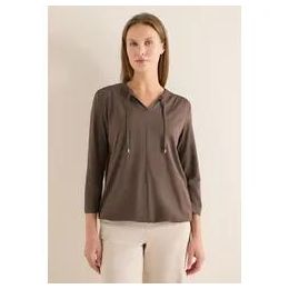 Langarmshirt Cecil, Damen, Gr. S (38), urban taupe, Stoff, 50% Modal, 50% Baumwolle, unifarben, comfort fit normal, V-Ausschnitt, normaler Saum, Shirts Langarmshirt, Jersey