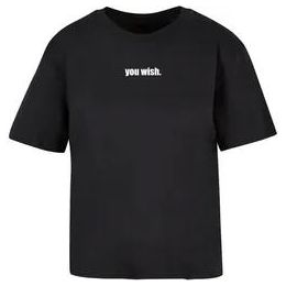 T-Shirt MISS TEE "Miss Tee You Wish Tee", Damen, Gr. S, schwarz, 100% Baumwolle, bedruckt, oversize, Rundhals, Shirts T-Shirt