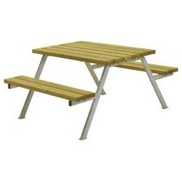 Garten-Essgruppe Plus "Alpha Kombim&ouml;bel", beige (natur), B:161cm H:73cm T:118cm, FSC-zertifizierter Holzwerkstoff, Stahl, Sitzm&ouml;bel-Sets, 118x161x73/45 cm