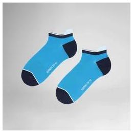 Sneakersocken Hudson "Sneaker Sporty Lip", Herren, Gr. 43-46, blau (space blau 0961), Obermaterial: 76% Baumwolle CO. 22% Polyamid PA. 2% Elasthan EL., Socken Sneakersocken