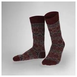Socken Hudson "Socke Noble Nordic", Damen, Gr. 39-42, rot (wine rot 0553), Obermaterial: 39% Polyamid PA. 25% Wolle WO. 24% Viskose CV. 11% Seide silk. 1% Elasthan EL., Socken Socken