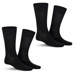Socken Kunert "Socke Comfort Cotton 2-Pack", Damen, Gr. 47-50, schwarz (schwarz 0070), Obermaterial: 80% Baumwolle CO. 18% Polyamid PA. 2% Elasthan EL., Socken Socken