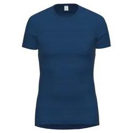 Unterhemd Ammann "T-Shirt Day Classic / Jeans Feinripp", Damen, Gr. 10, N-Gr, blau (dunkelblau), Obermaterial: 75% Baumwolle CO. 25% Polyester PES., Unterhemden Unterhemd