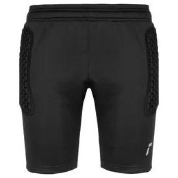 Torwarthose Reusch "Contest II Short Advance Junior", Jungen, Gr. XS, EURO-Gr&ouml;&szlig;en, silber (schwarz, silberfarben), 100% Polyester, mehrfarbig, kurz, Hosen, mit zuverl&auml;ssigem Polsterschutz