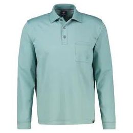 Poloshirt Lerros "Langarm Polo mit Brusttasche in Grossen Gr&ouml;ssen", Herren, Gr. 4XL, arctic blau, 52% Baumwolle, 48% Polyester, ohne Ausschnitt, Shirts