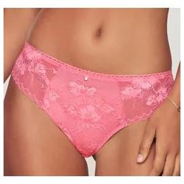 String Lascana, Damen, Gr. 40/42, pink, Spitze, Obermaterial: 87% Polyamid, 13% Elasthan, k&ouml;rpernah, Unterhosen String, rundherum aus floraler, dezent transparenter Spitze