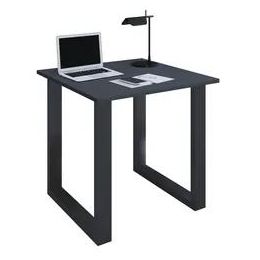 Schreibtisch Vcm "Holz Schreibtisch B&uuml;rotisch Computertisch Lona U", schwarz (schwarz, anthrazit), B:80cm T:80cm, Tische, Schreibtisch
