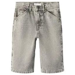 Jeansbermudas name it "NKMRYAN BERMUDA 3800-IM NOOS", Jungen, Gr. 164, N-Gr, grau denim, Denim/Jeans, Obermaterial: 100% Baumwolle, relaxed fit kurz, Jeans, Baumwolle, Skater Fit