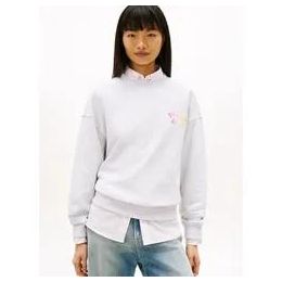 Tommy Hilfiger Sweatshirt TOMMY JEANS "TJW BXY COLOR BUBBLE CREW EXT", Damen, Gr. XXXL(46), ice grau heather, Sweatware, Obermaterial: 100% Baumwolle, bedruckt, meliert, h&uuml;ftbedeckend, Rundhals, Rippstrickb&uuml;ndchen, Sweatshirts Sweatshirt, mit Backprint, Rundhals, Boxy Fit