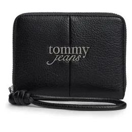 Tommy Hilfiger Geldb&ouml;rse TOMMY JEANS "TJW BOLD MED ZA", Herren, schwarz, Lederimitat, Basic, Kleinlederwaren, Geldbeutel, Portemonnaie, Money Pocket mit Logoemblem