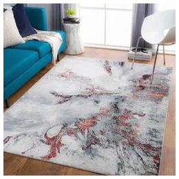 Teppich LIVABLISS "NEW YORK", grau, B:200cm H:10mm L:275cm, Kunstfaser, Polyester, Teppiche, Teppich, Moderner Designerteppich in Marmor Optik, Kurzflor Wohnzimmerteppich