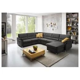 Wohnlandschaft DIE PLANBAR "ZE-EM16033 U-Form, Breite 330 cm", mammut anthrazit, B:330cm T:262cm, 100% Polyester, Sofas, Wohnlandschaft, wahlweise mit Kopfst&uuml;tzen und Bettfunktion