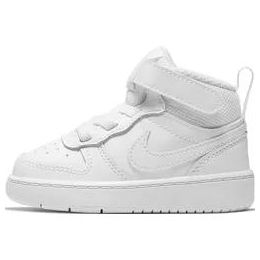 Sneaker Nike SPORTSWEAR "Court Borough Mid 2 (TD)", M&auml;dchen, Gr. 23,5, wei&szlig; (wei&szlig;, wei&szlig;, wei&szlig;), Leder, Synthetik, Schuhe Sneaker, f&uuml;r Kinder, mit Design auf den Spuren des Air Force 1